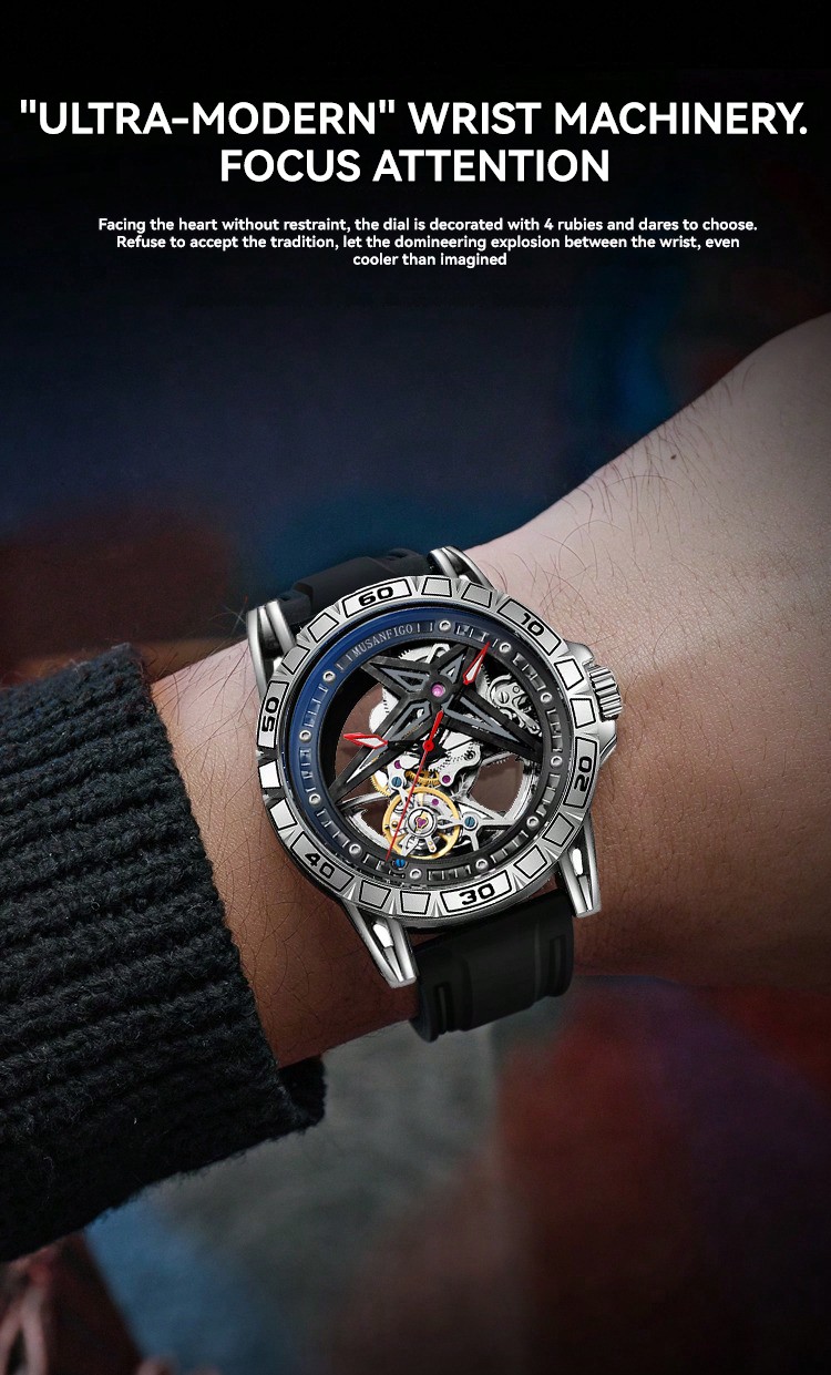 MUSANFIGO Men's Hollow Automatic Mechanical Watch, New Model ...