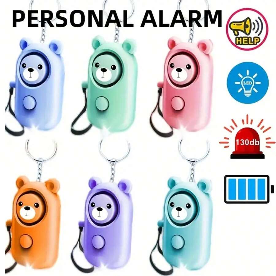 1pc Personal Safety Alarm For Women - 130dB Self Defense Keychains Siren Whistle With LED Strobe ...