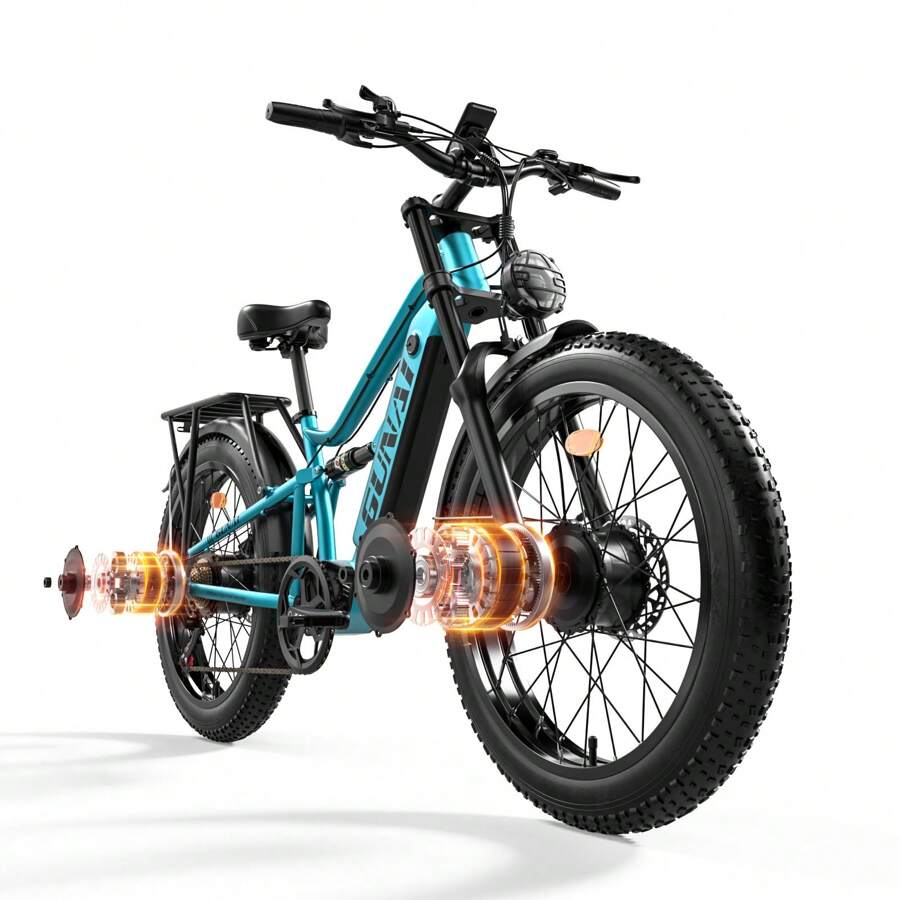 GUNAI Dual Motor Electric Bike For Adults, 26 Inch 1500W Off-Road ...