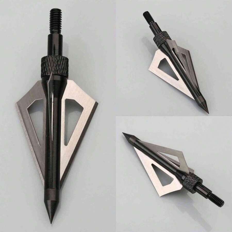 12pcs Archerys Broadheads 100 125 Grain Hunting Arrow Heads Arrows Tips ...