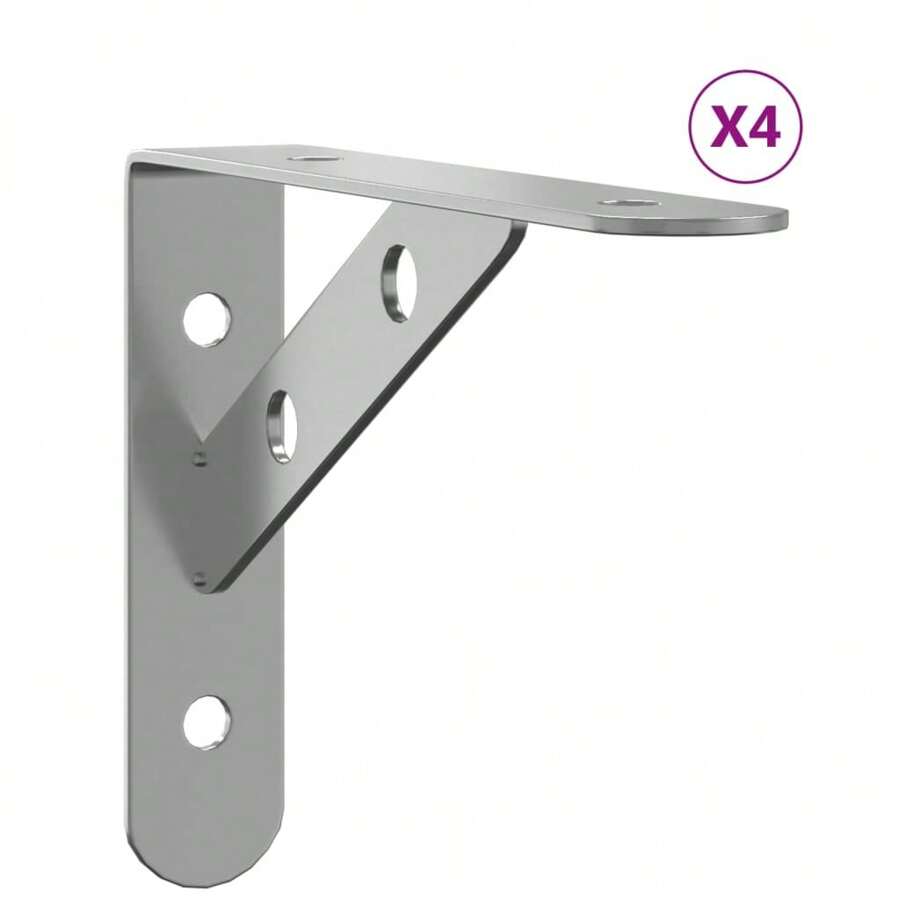 Stainless Steel Shelf Brackets Set Of 4 Heavy Duty 15x2.5x11.5 Cm ...