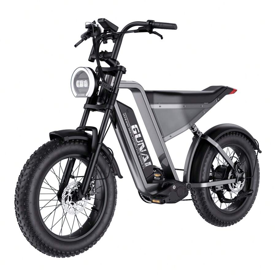 GUNAI-Y 1000W Electric Bike 20 Inch Fat Tire Adult Moped Off-Road Dirt ...