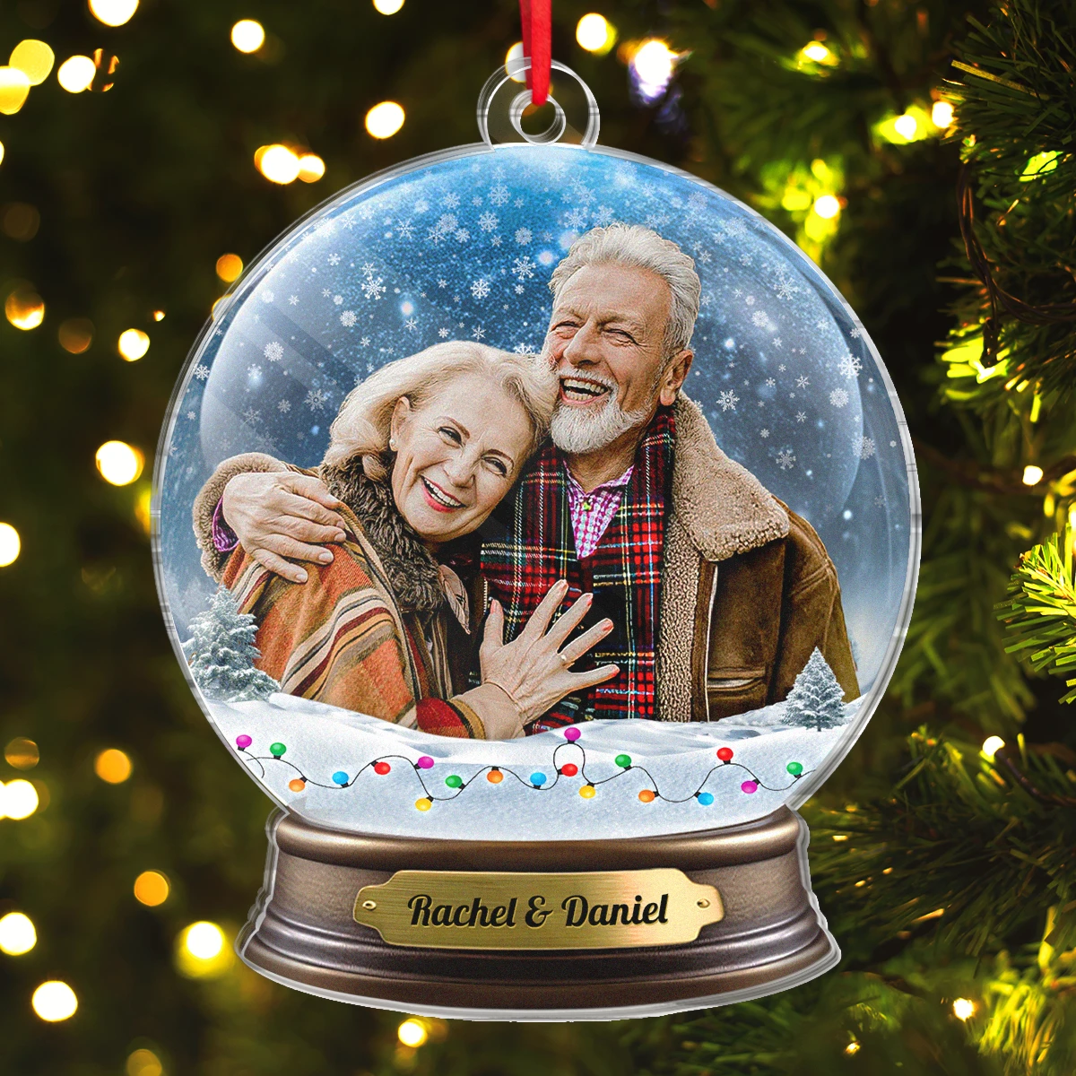 Custom Photo Family Snow Globe - Personalized Custom Acrylic Ornament ...