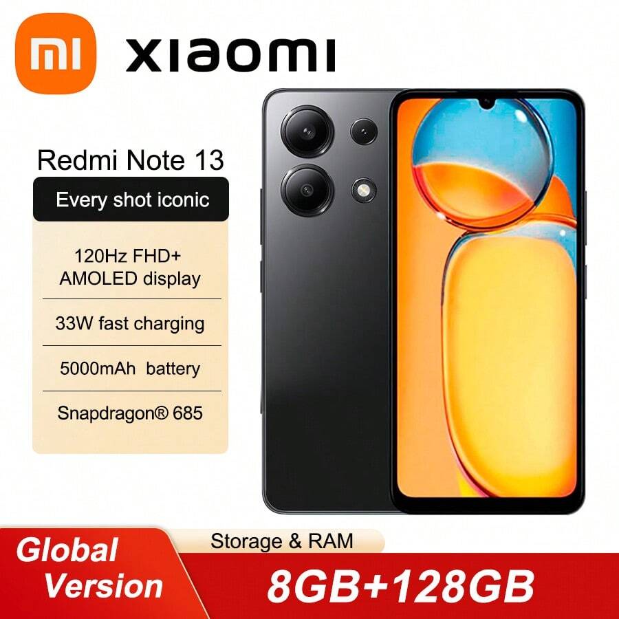 هاتف ذكي شاومي ريدمي نوت 13 النسخة العالمية 8+128 جيجابايت، معالج سناب ...