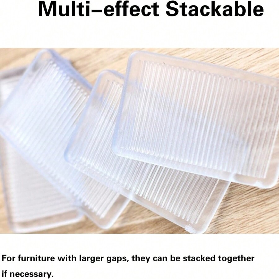 4pcs Clear Plastic Table Pads, Furniture Leveling Shims With High Load ...