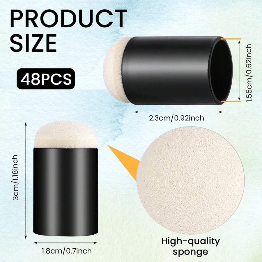 40PCS Sponge Daubers With Storage Case - Finger Painting Sponge Daubers For Stamping, Ink ...