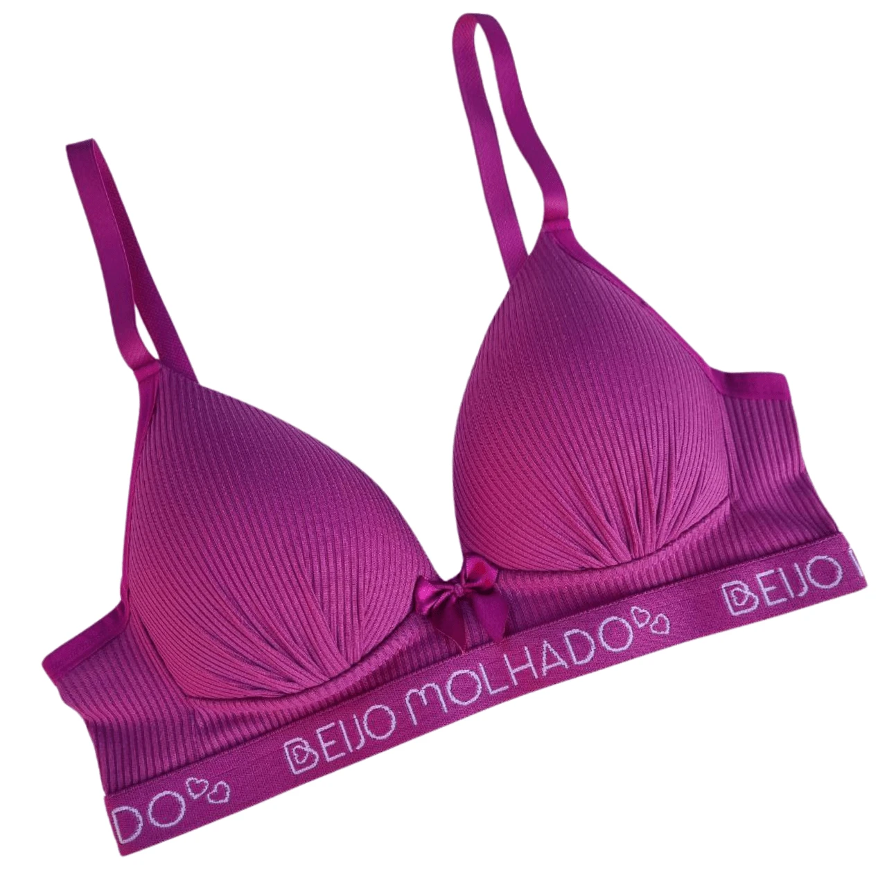 Ribbed Bra With Soft Comfort Padded Cups, Innovative Style 3068 | SHEIN USA