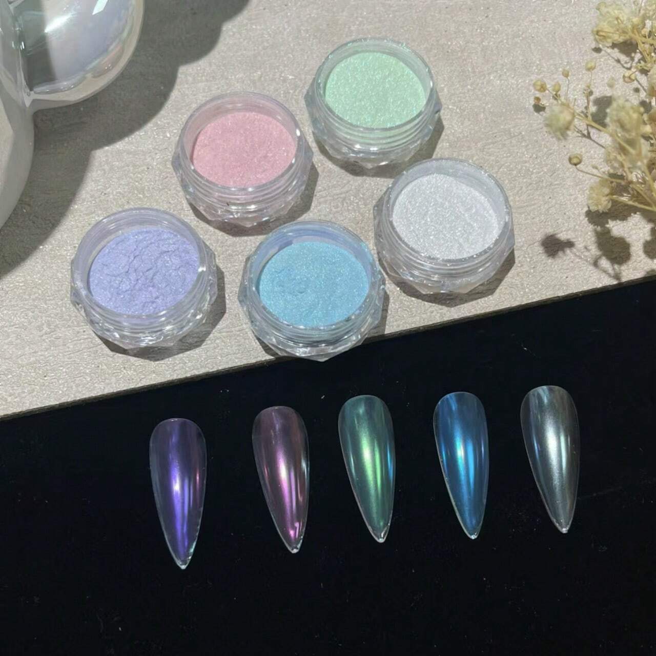 Net Red Ice Muscle Powder Nine Colors Nail Art Moonlight Magic Mirror ...