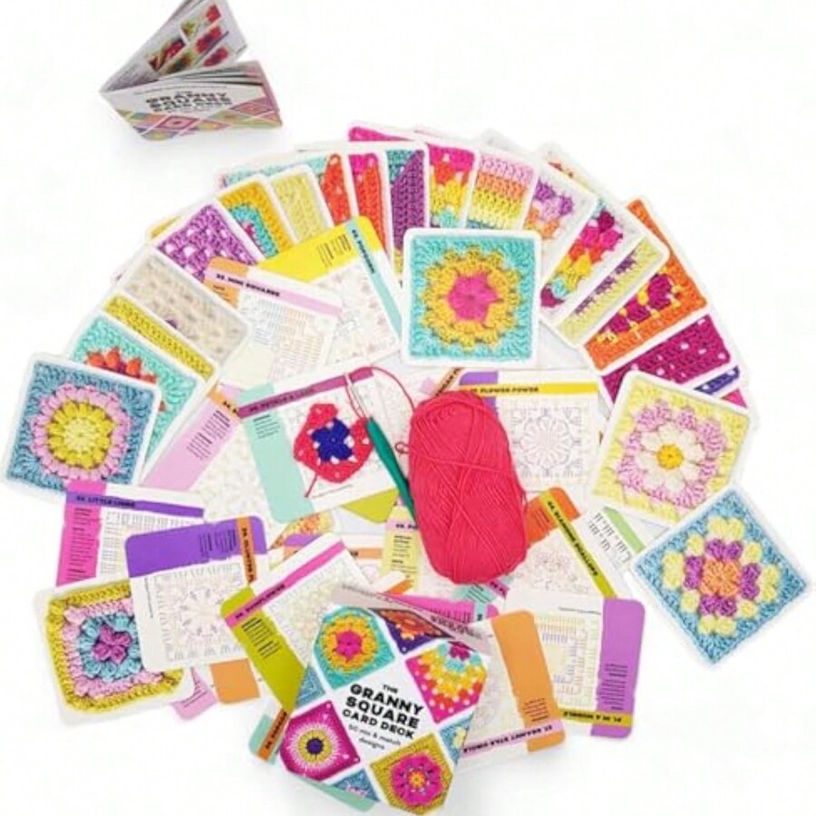 The Granny Square Card Deck - Crochet Patterns Card Deck 50 Mix & Match ...