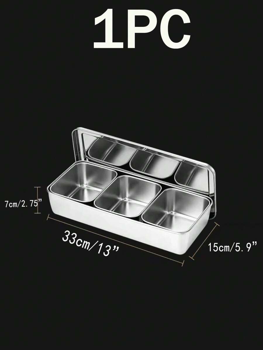 Stainless Steel Seasoning Box Set, Japanese Style Rectangular Spice ...