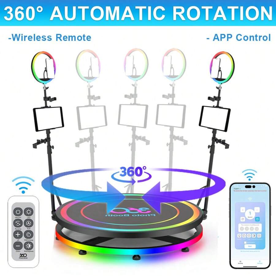 360 Degree Photo Booth Professional Lighting Camera Photo Platform 360 ...