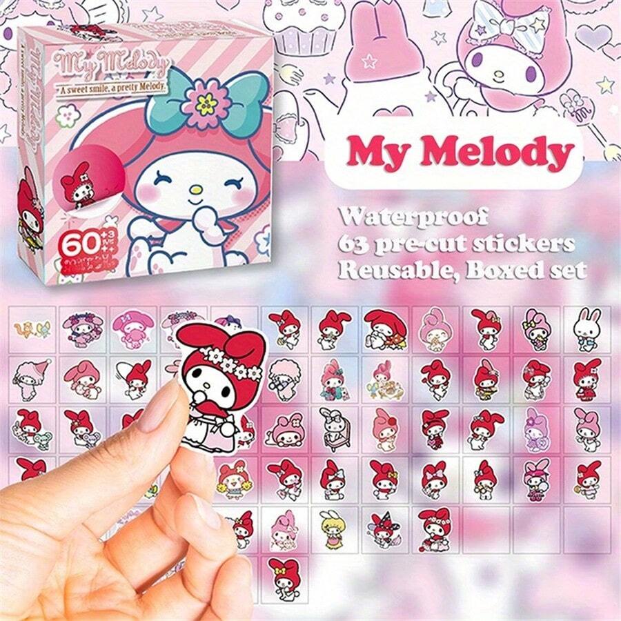 Sanrio 63pcs Sanrio Unique Waterproof Sticker Box - 6 Classic ...