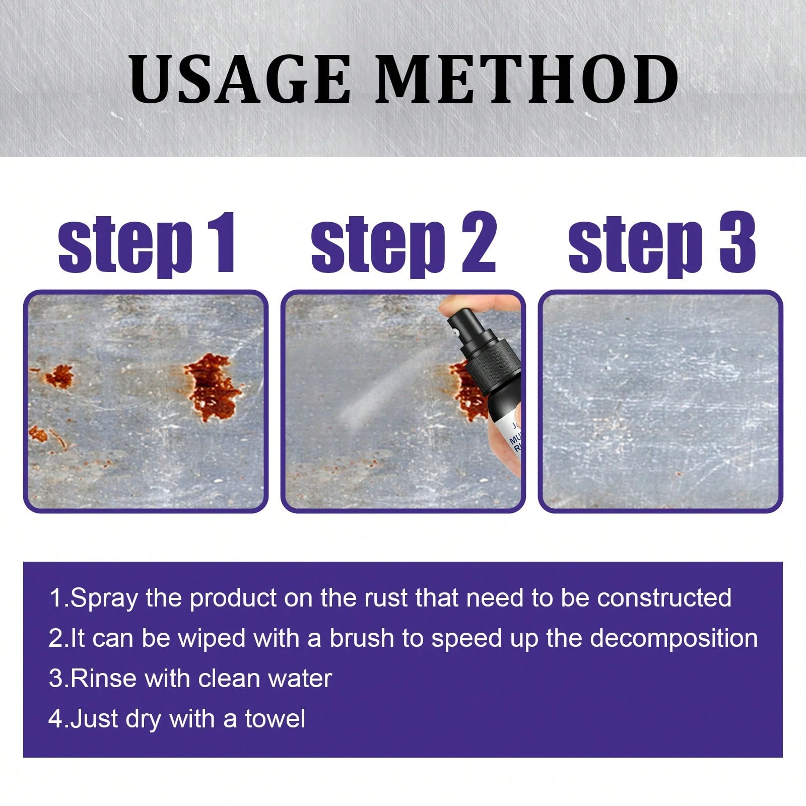 30 Ml, 50 Ml,100ml Metal Rust Remover Multi-Functional Car Hub Metal ...