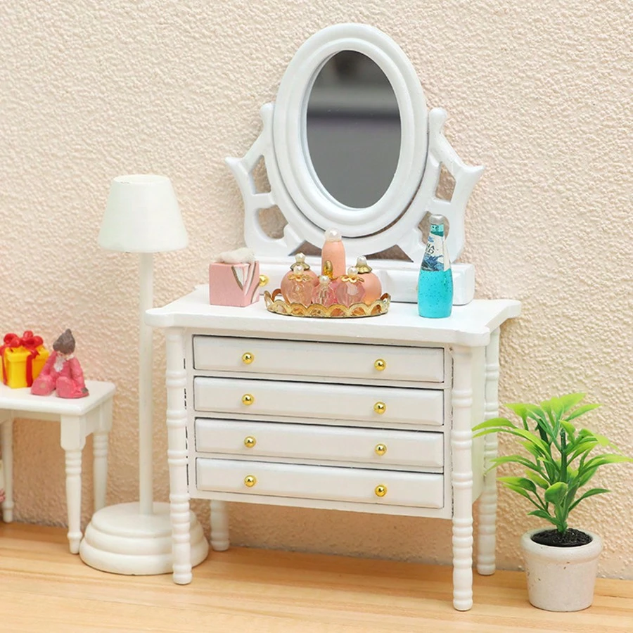 5pcs Mini Dressing Tables, Miniature World, White And Colorful ...