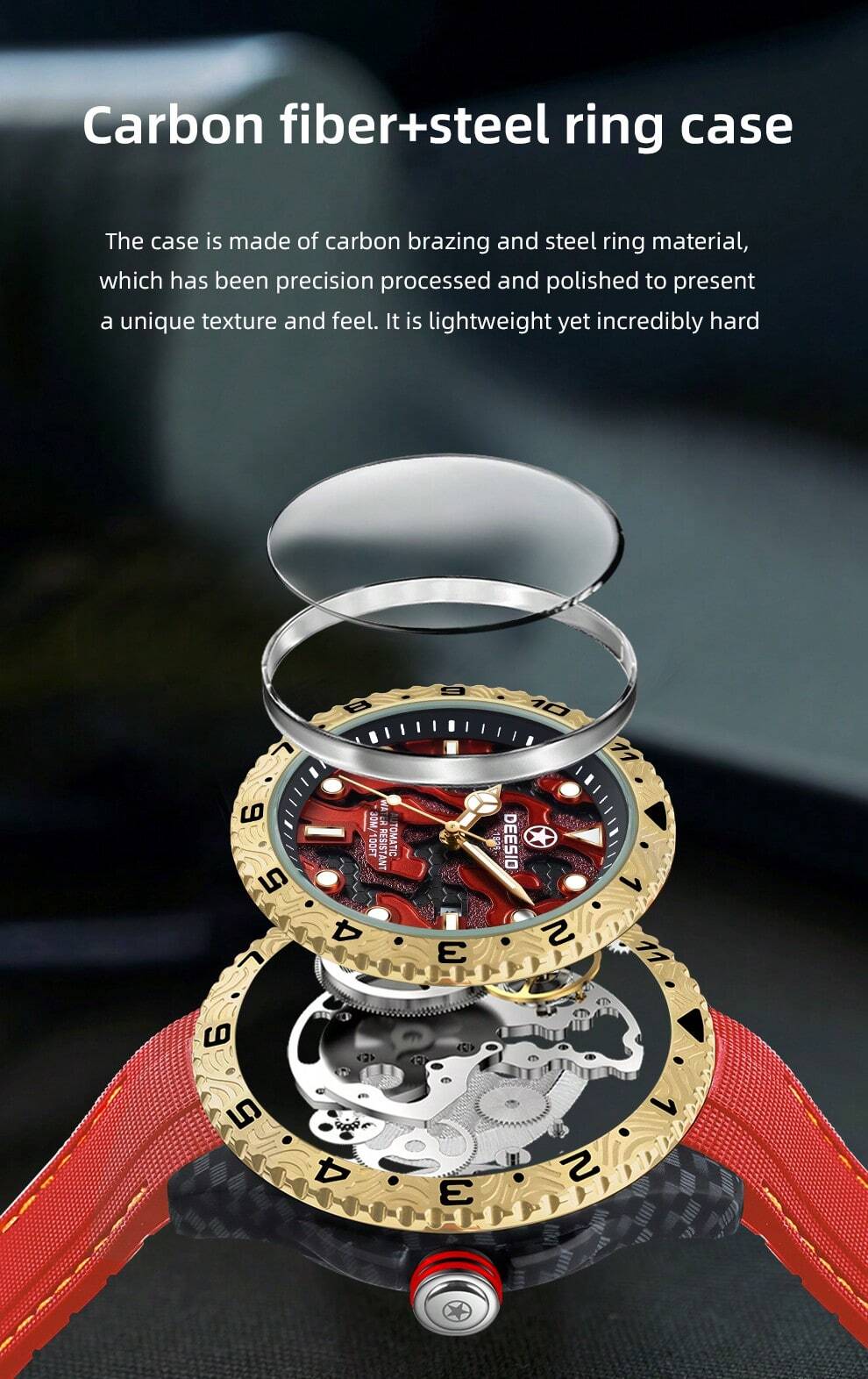 Deesio New Luxury Automatic Mechanical Men's Stainless Steel Waterproof ...