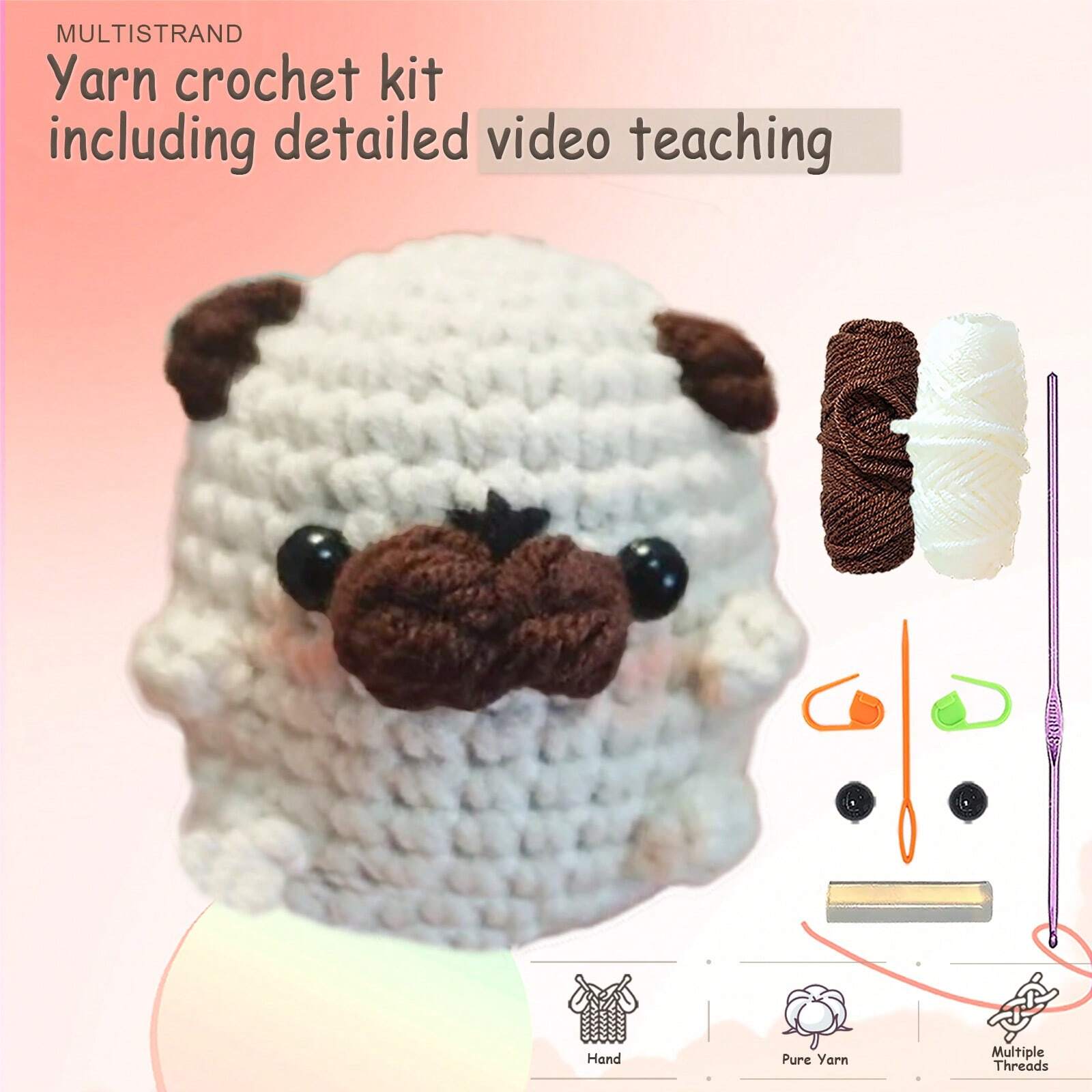 DIY Animals Crochet Material Kit Suitable For Starters Who Are New To ...