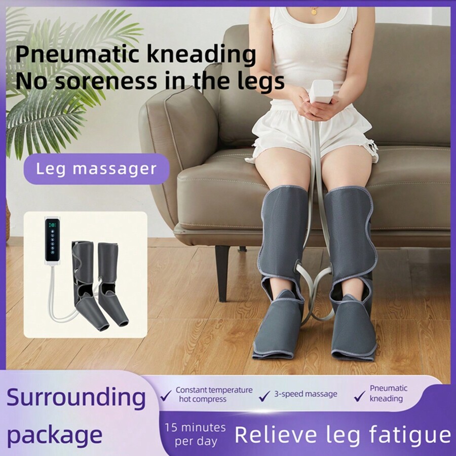 Air Wave Leg Massager For Calves, Leg Kneading Massage Device With Heat ...