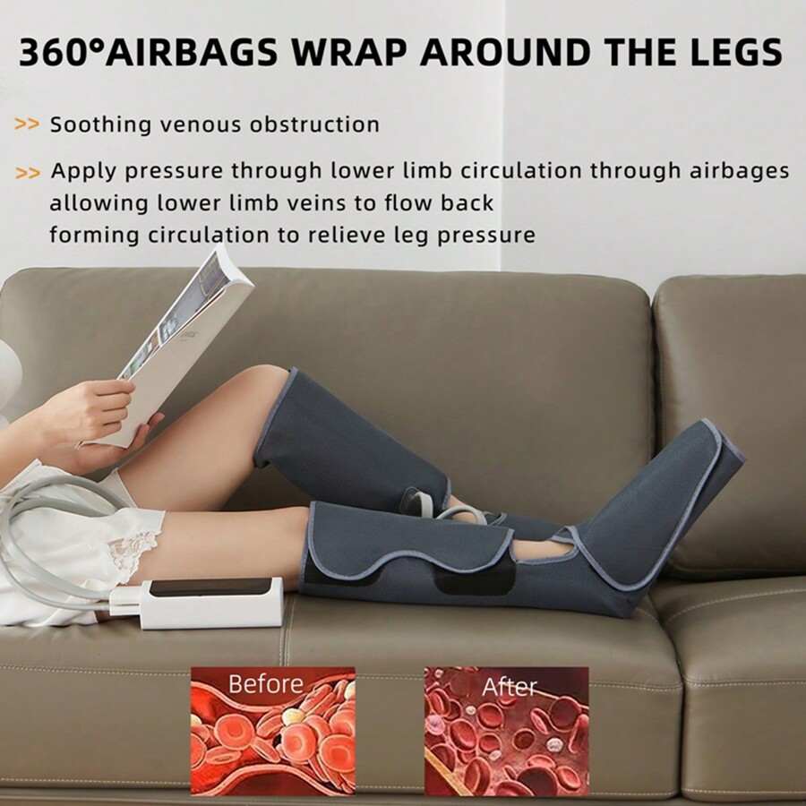 Air Wave Leg Massager For Calves, Leg Kneading Massage Device With Heat ...