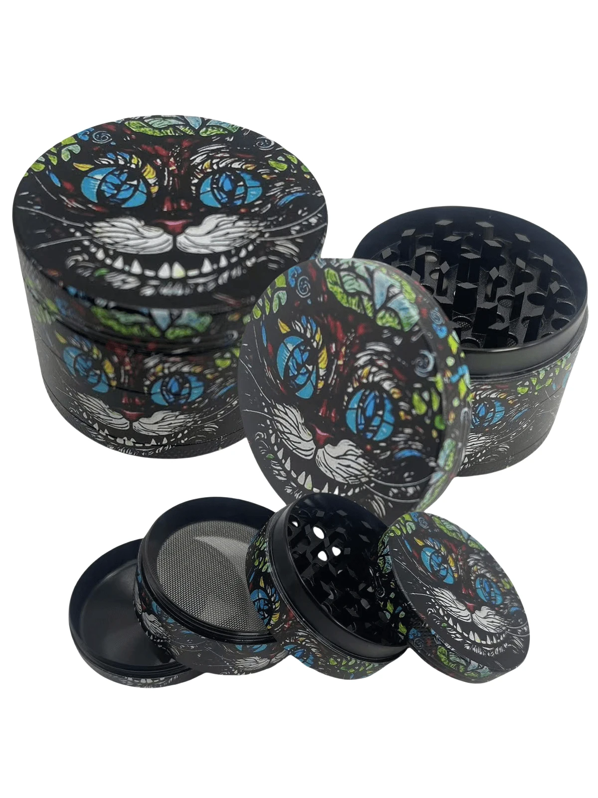 50mm Metal Cat Grinder 4-Layers Manual Crusher Mill Grass Raw Tobacco ...