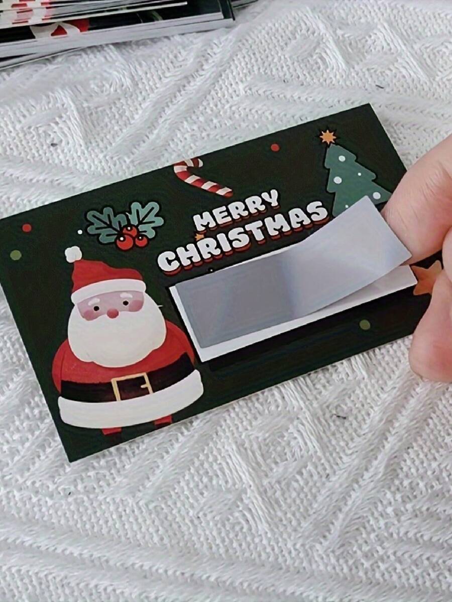 50pcs Christmas Scratch Cards With Santa Claus & Tree Design, DIY ...
