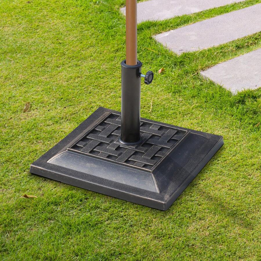 Outsunny 9kg Square Garden Parasol Base Holder Resin Outdoor Market ...