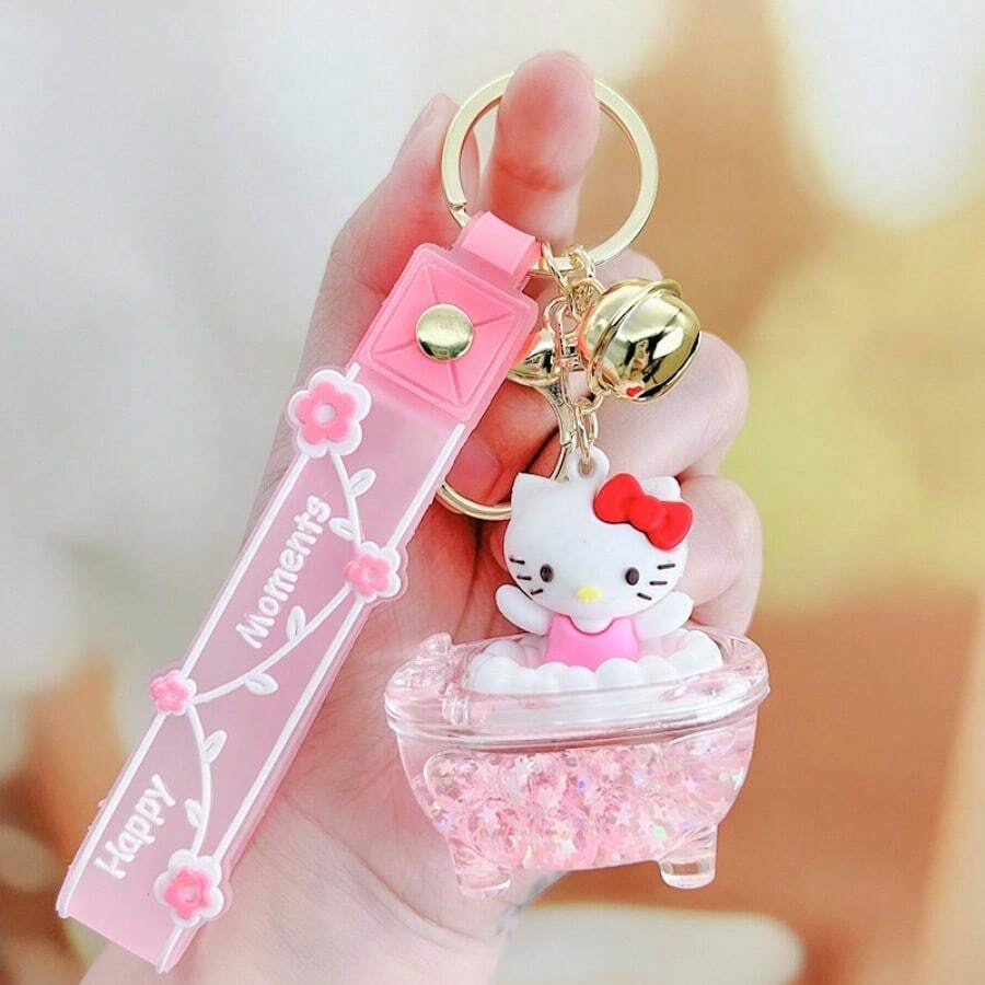 Sanrio 1 PC Hello Kitty Net Celebrity Cartoon KT Crystal Car Keychain ...