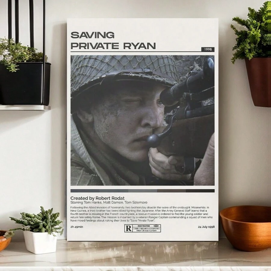 Movie Poster Saving Private Ryan Canvas Poster | SHEIN USA