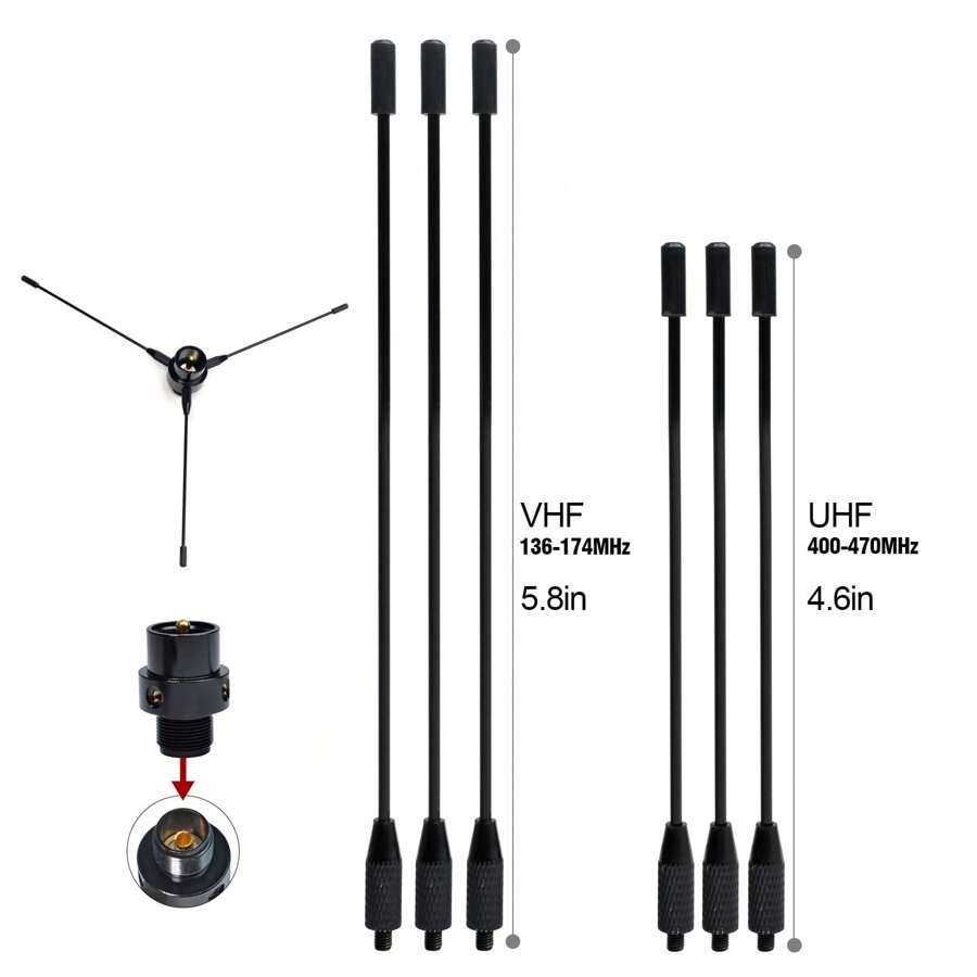 UHF 70cm 400-470mhz Fiberglass Antenna GMRS Base Antenna With Ground Plane Antenna Kit For Ham ...