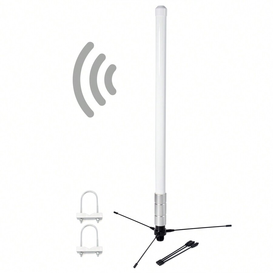 UHF 70cm 400-470mhz Fiberglass Antenna GMRS Base Antenna With Ground Plane Antenna Kit For Ham ...