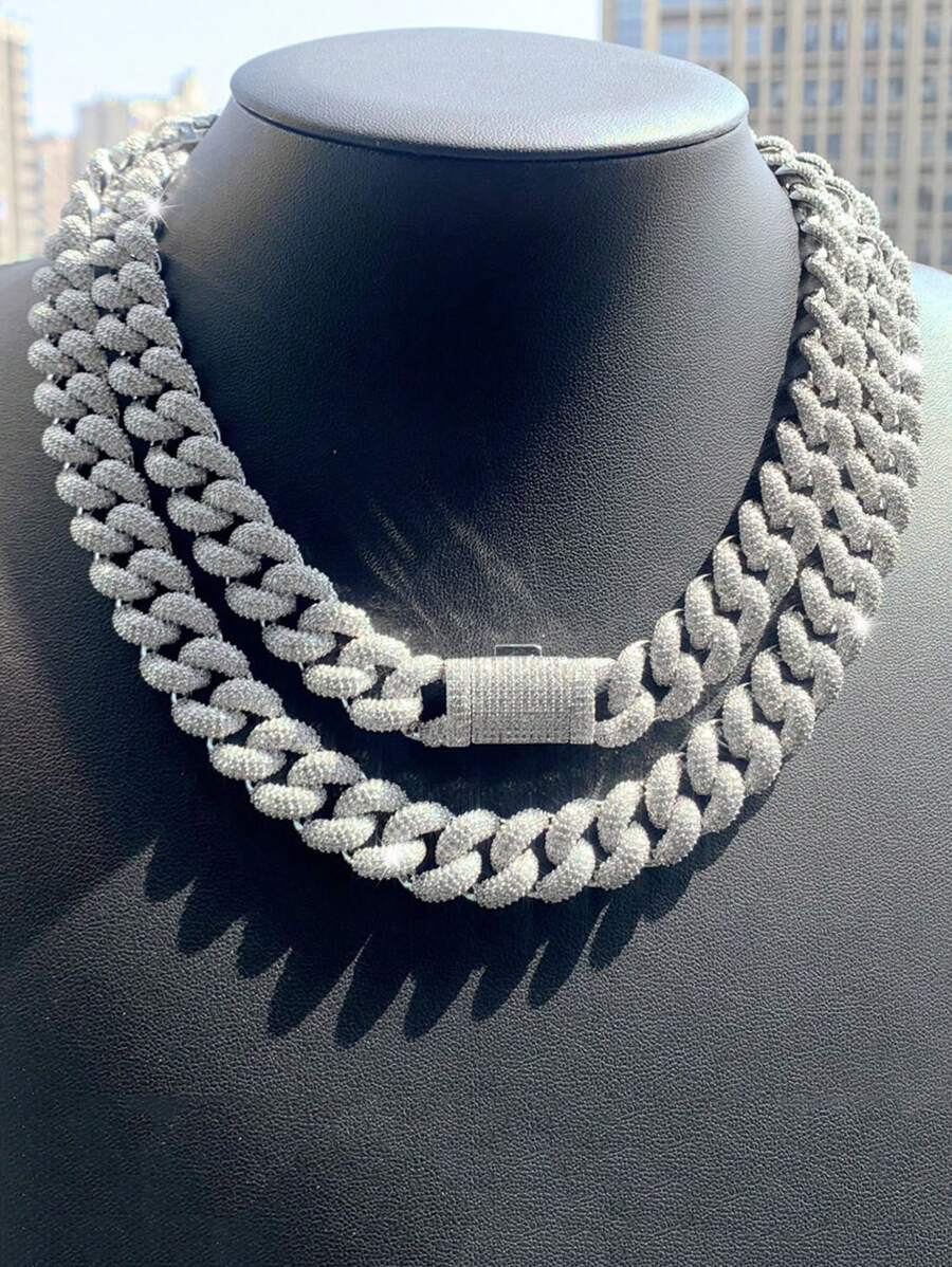 1pc European And American Fashion 16MM Thick Chain Bubble Chain Cuban ...