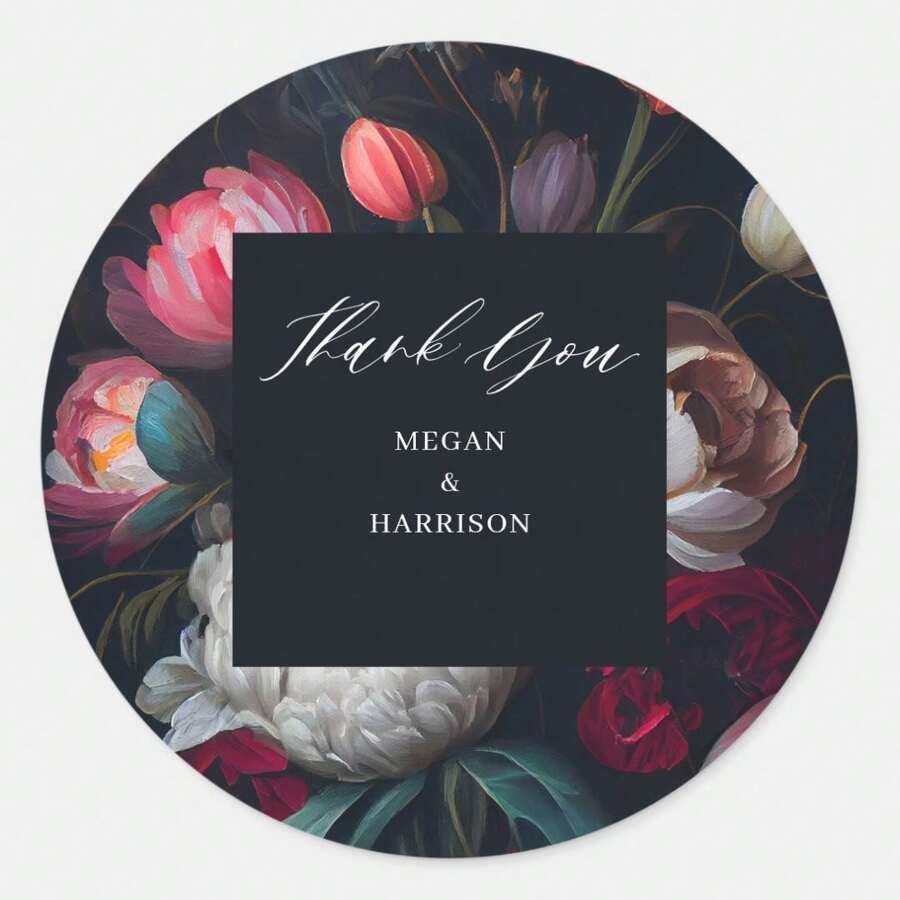 floral wedding name stickers - 好みの名前と日付を刻印できるラベル、ウェディングの引き出物や招待状に最適 ...