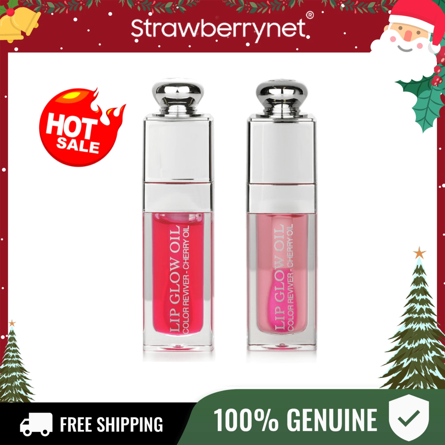 Christian Dior [Christmas Set]Dior Addict Lip Glow Oil Duo (#001, #015 ...