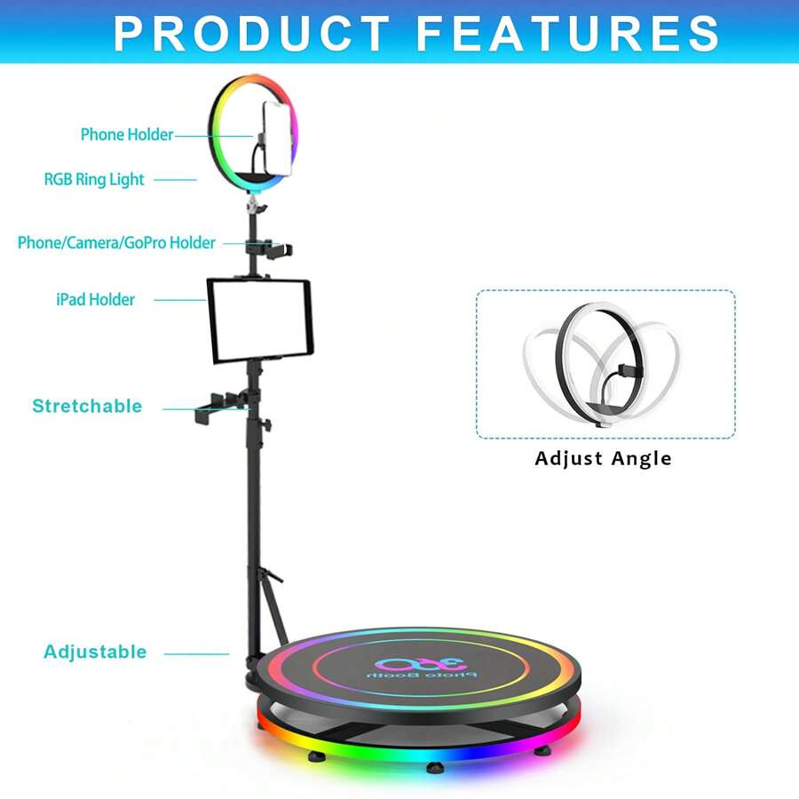 360 Degree Photo Booth Professional Lighting Camera Photo Platform 360 ...