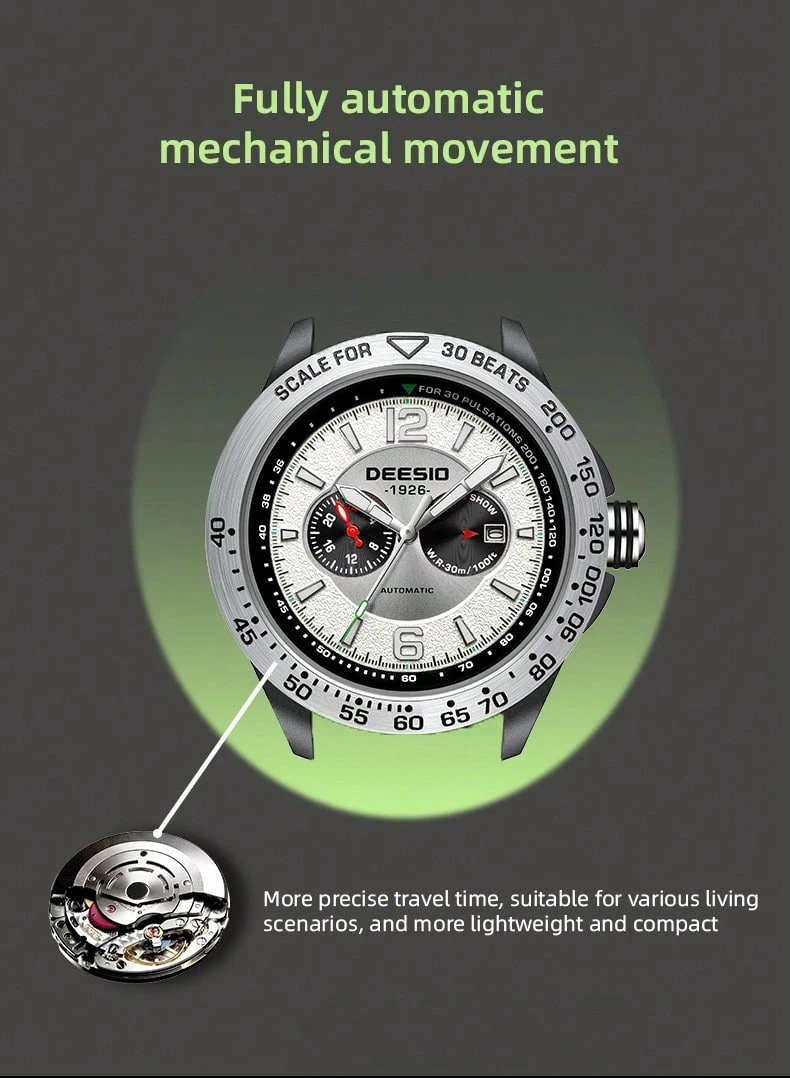 Deesio Classic Popular Large Dial Men's Automatic Mechanical Watch, 30 ...