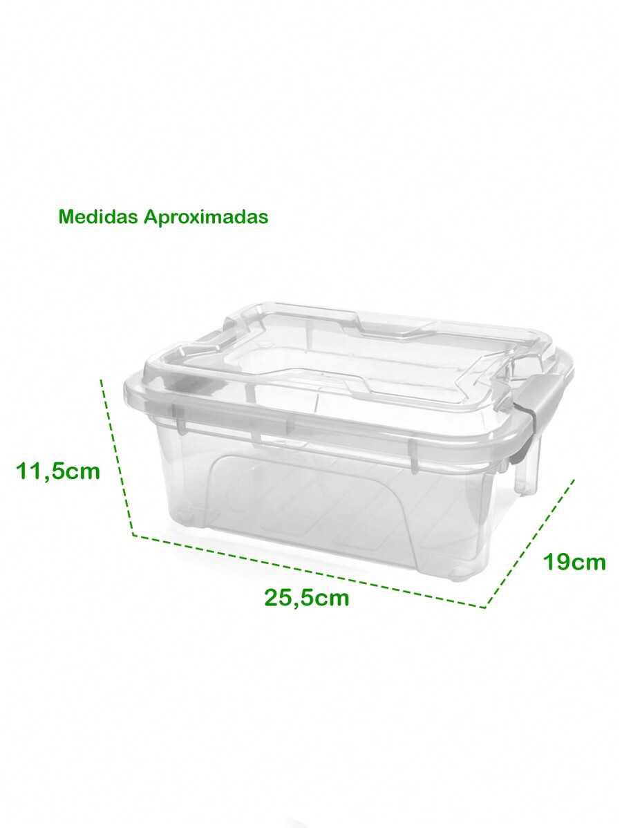 Kit 4 Transparent Organizer Boxes 3 Liters With Lock | SHEIN USA