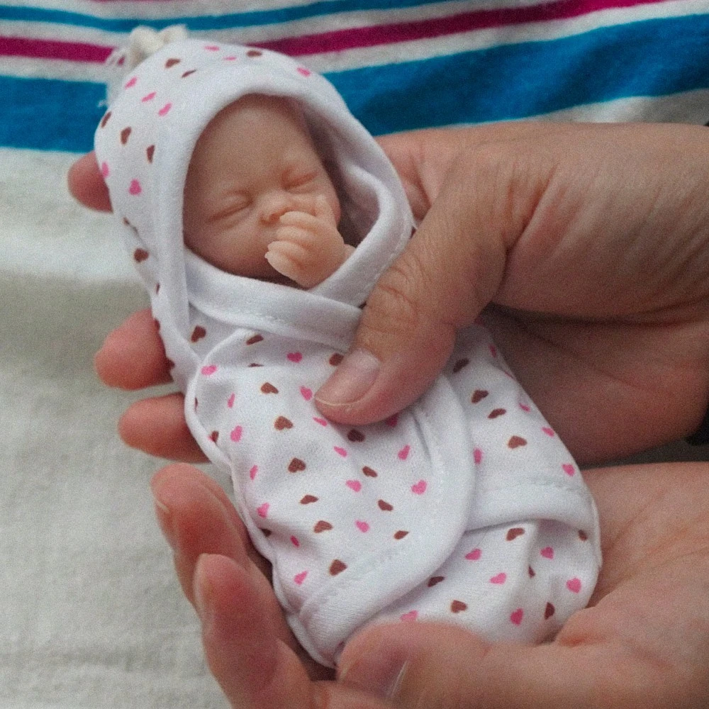 Bonecas de Bebê de Silicone de Corpo Macio Mini de 5,5 Polegadas com ...