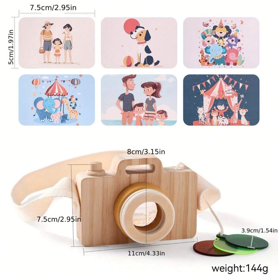 1pc Creative Wooden Wooden Toys Kaleidoscope Camera Toys,Kaleidoscope ...