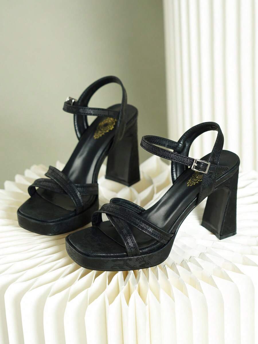 Women's Chunky Heel Platform Waterproof Runway High Heel Sandals, New ...