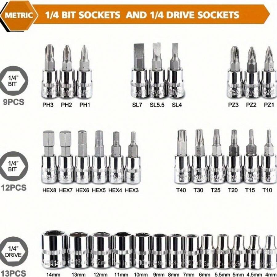 46pcs Chrome Vanadium Steel Tool Set, Suitable For Auto Repair ...