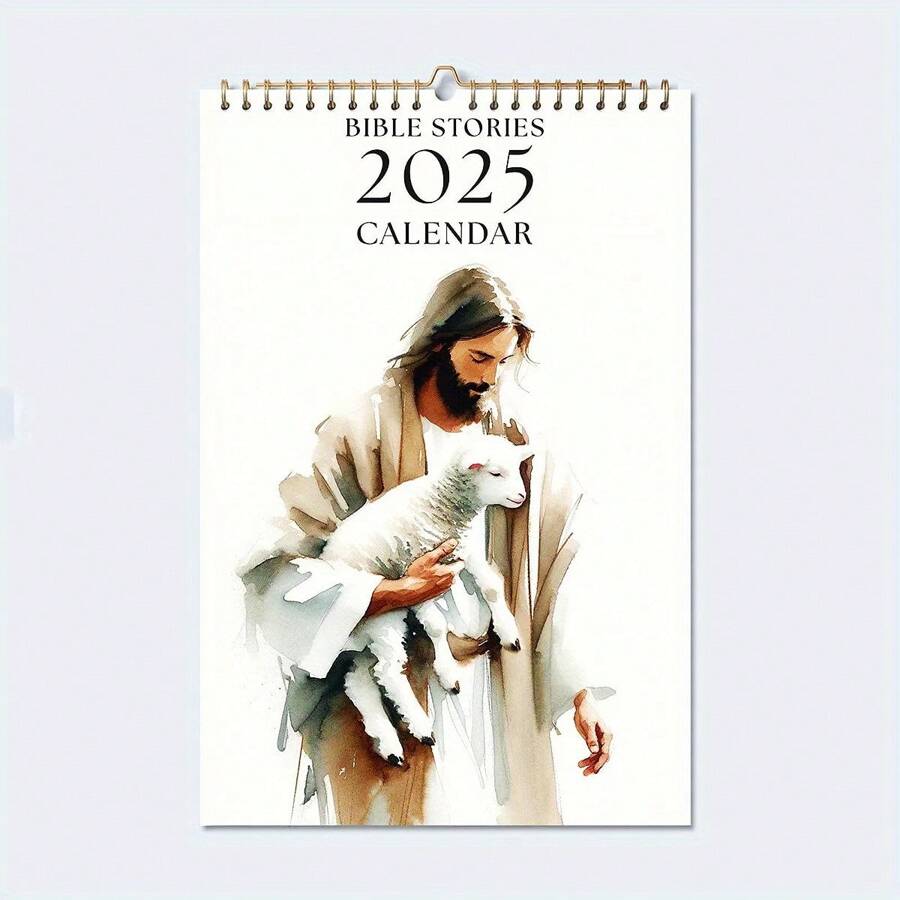 A 2025 Bible Story Calendar, Jesus Themed Monthly Plan, Religious Art ...