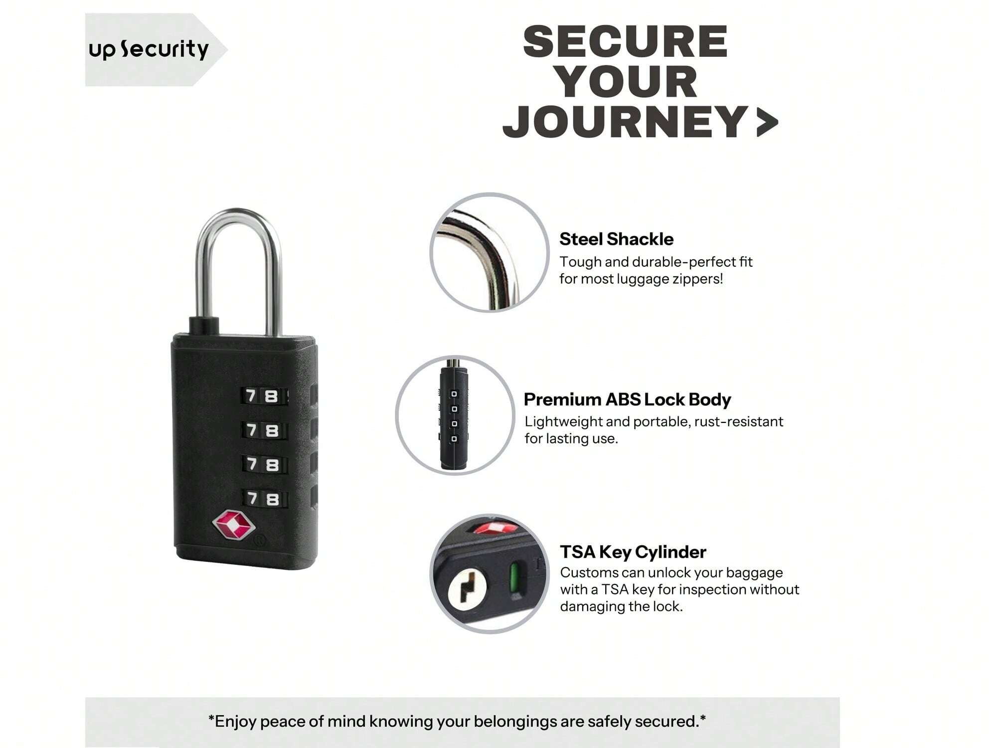 UP Security UP Security TSA Approved Combination Padlocks For Luggage ...