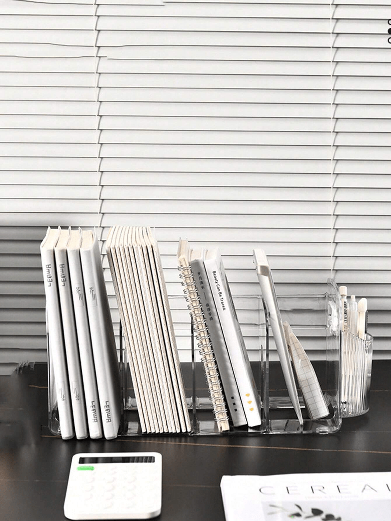 1pc Acrylic Student Desk Organizer With Shelves And Compartments Back ...