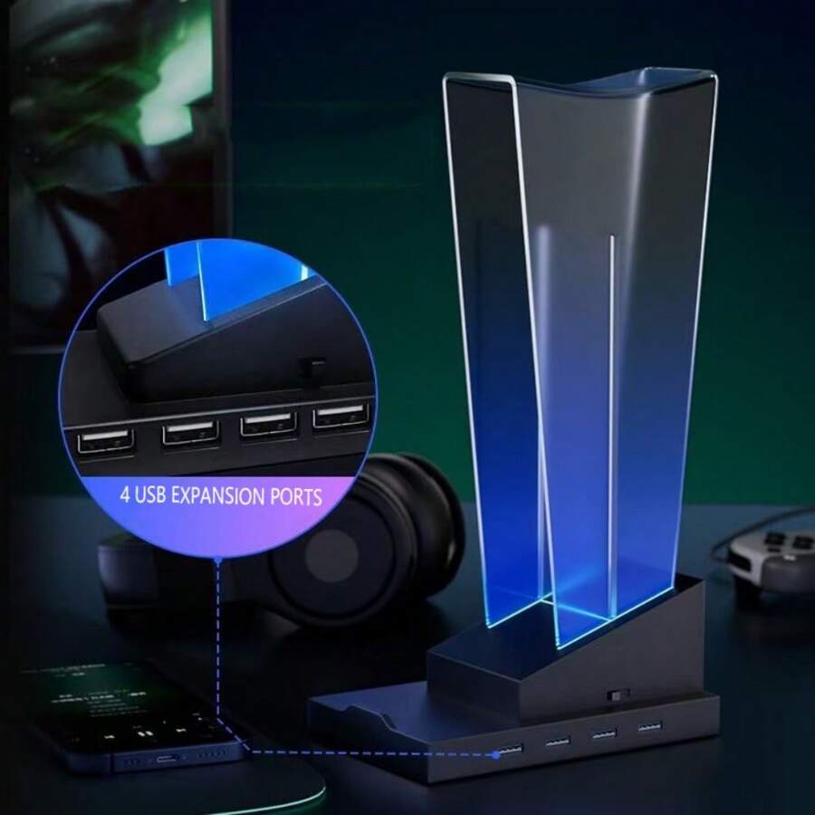 LED Gaming Headset Holder With USB Desktop Ambient Lighting - Ergonomic ...
