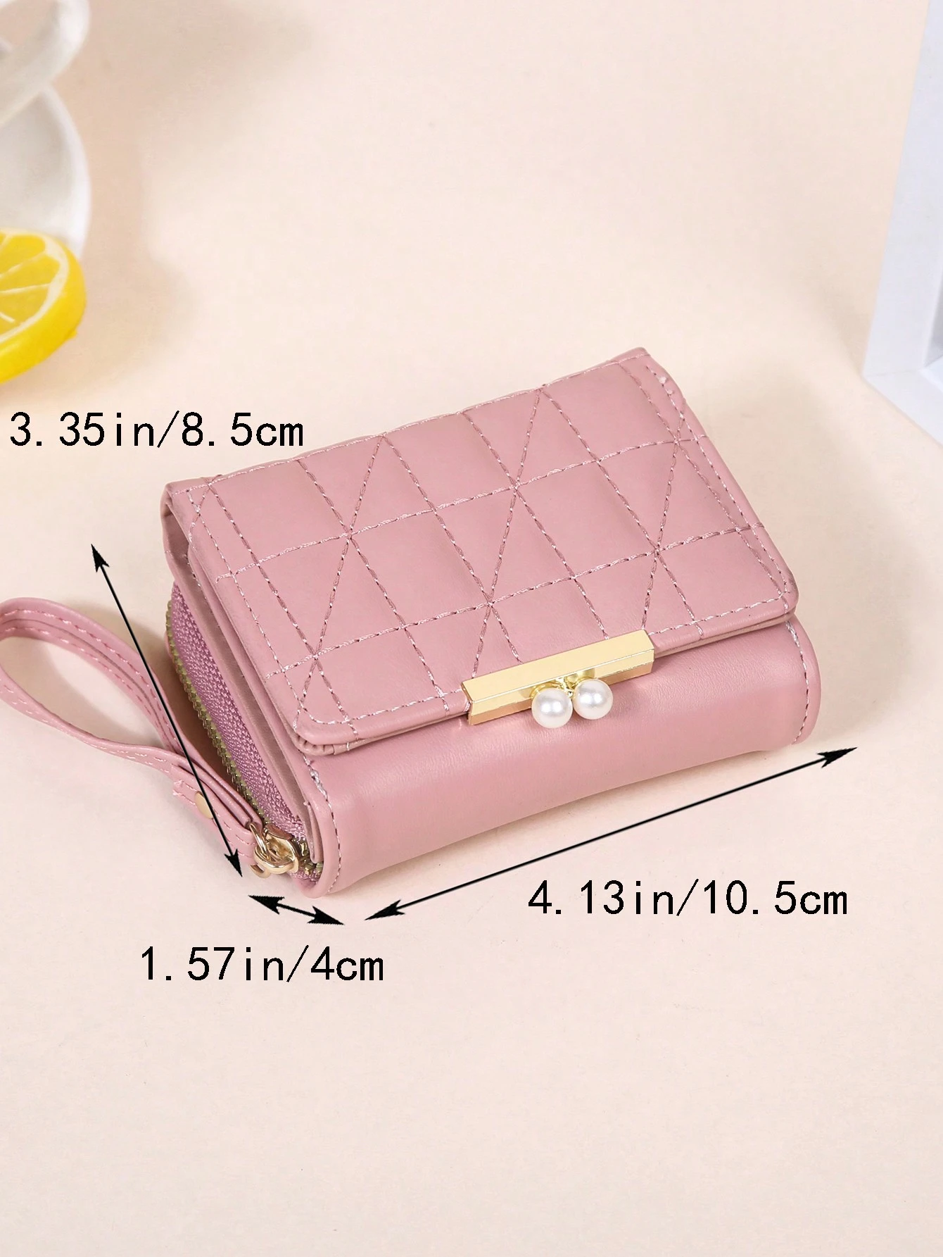 Cartera de mujer plegable de tres pliegues con compartimentos múltiples ...