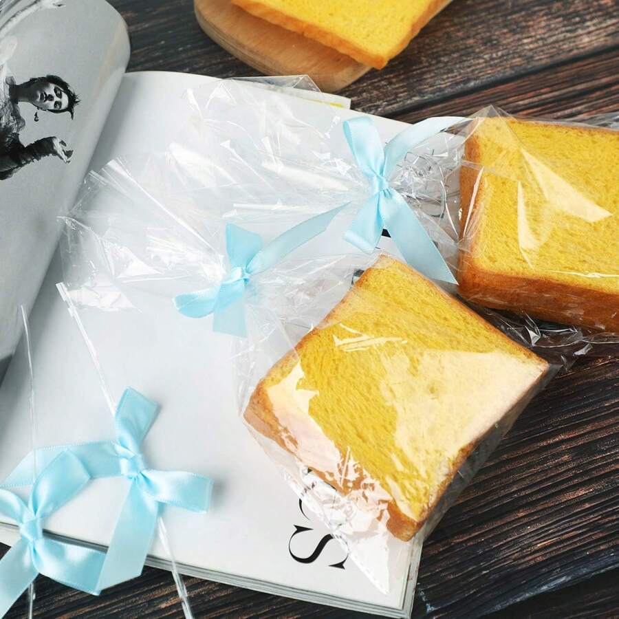 10 Packs Blue Satin Ribbon Twist Tie Bows For Treat Bags, Gift Bags ...