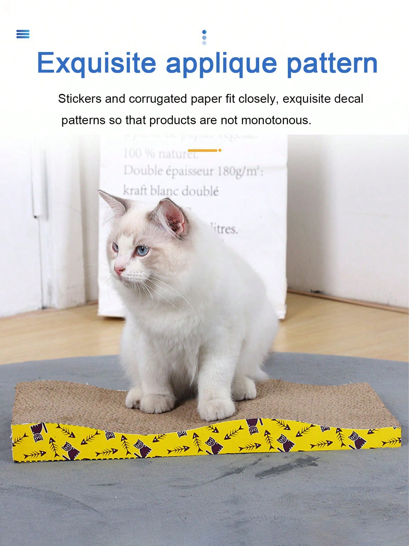 S-Shaped Cat Scratching Post & Pad 2-In-1 Corrugated Cardboard Cat ...