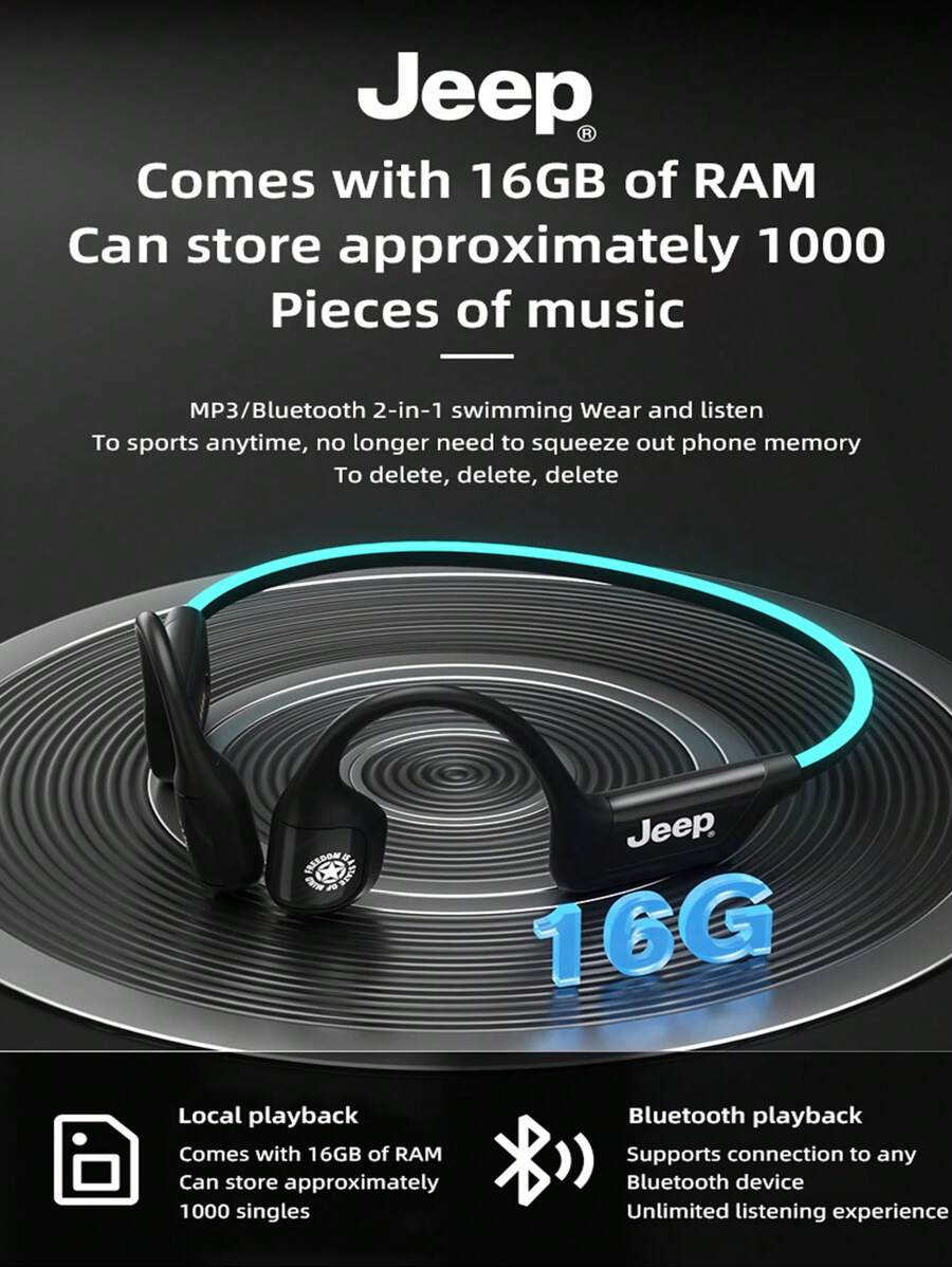 Jeep Jeep EC025 TWS Wireless Headphones Neckband Earphones Hi-Fi Stereo ...