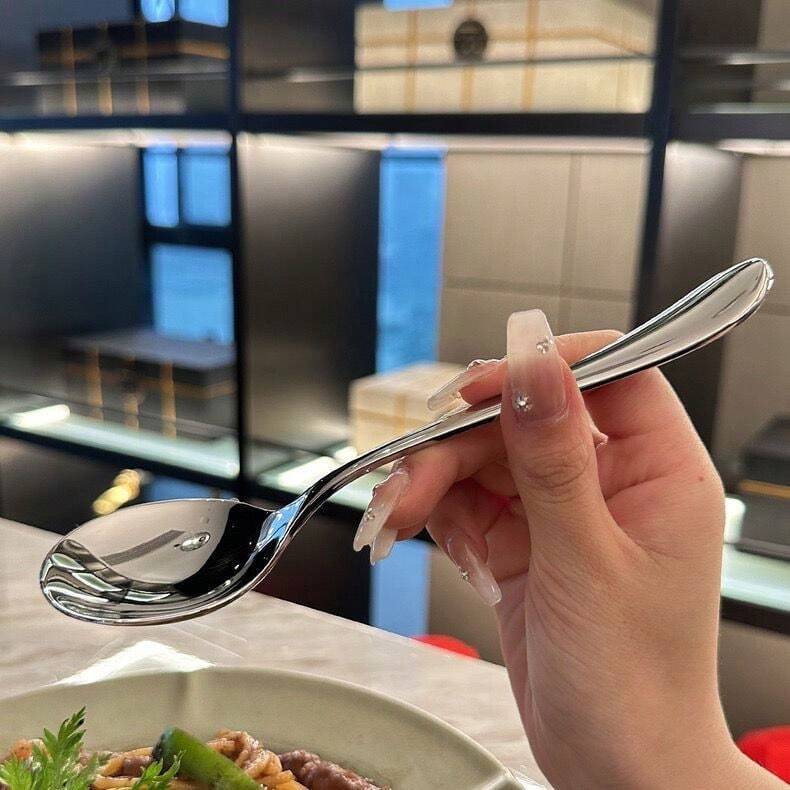 Elegant Stainless Steel Round Spoons, Large Serving Spoons And Banquet ...