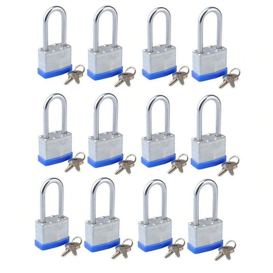 Lot Of 12 Piece 50mm 2inch Laminated Pad Locks Keyed The Same Alike ...