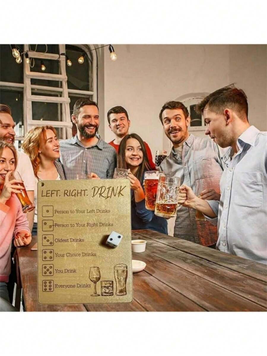 Left-Right Drinking Game, Dice Drinking Game Board, Adult Party ...